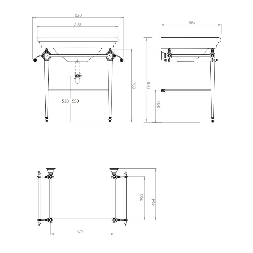 Imperial Regent 700mm Basin With Hampton Chrome Wash Stand | Sanctuary ...