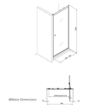 Crosswater Clear 6 Matt Black Infold Shower Door | Sanctuary Bathrooms