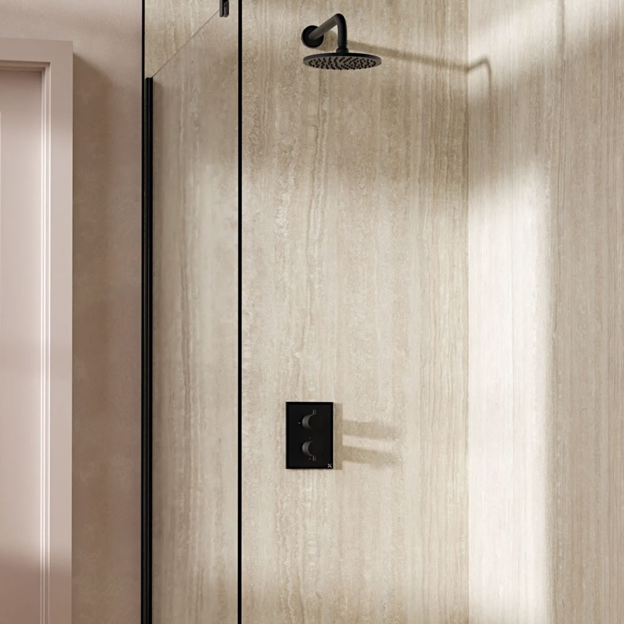 Crosswater Crossbox Black Rainfall Shower Set | Sanctuary