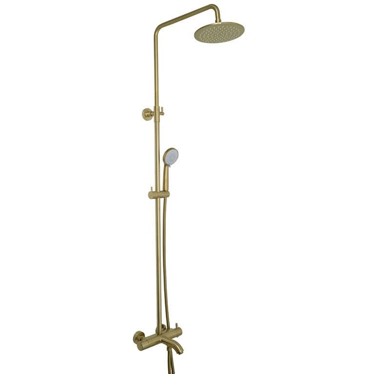 JTP Vos Brushed Brass Shower Bath Column | Sanctuary Bathrooms