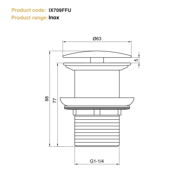JTP Inox Free Flow Basin Waste | Sanctuary Bathrooms