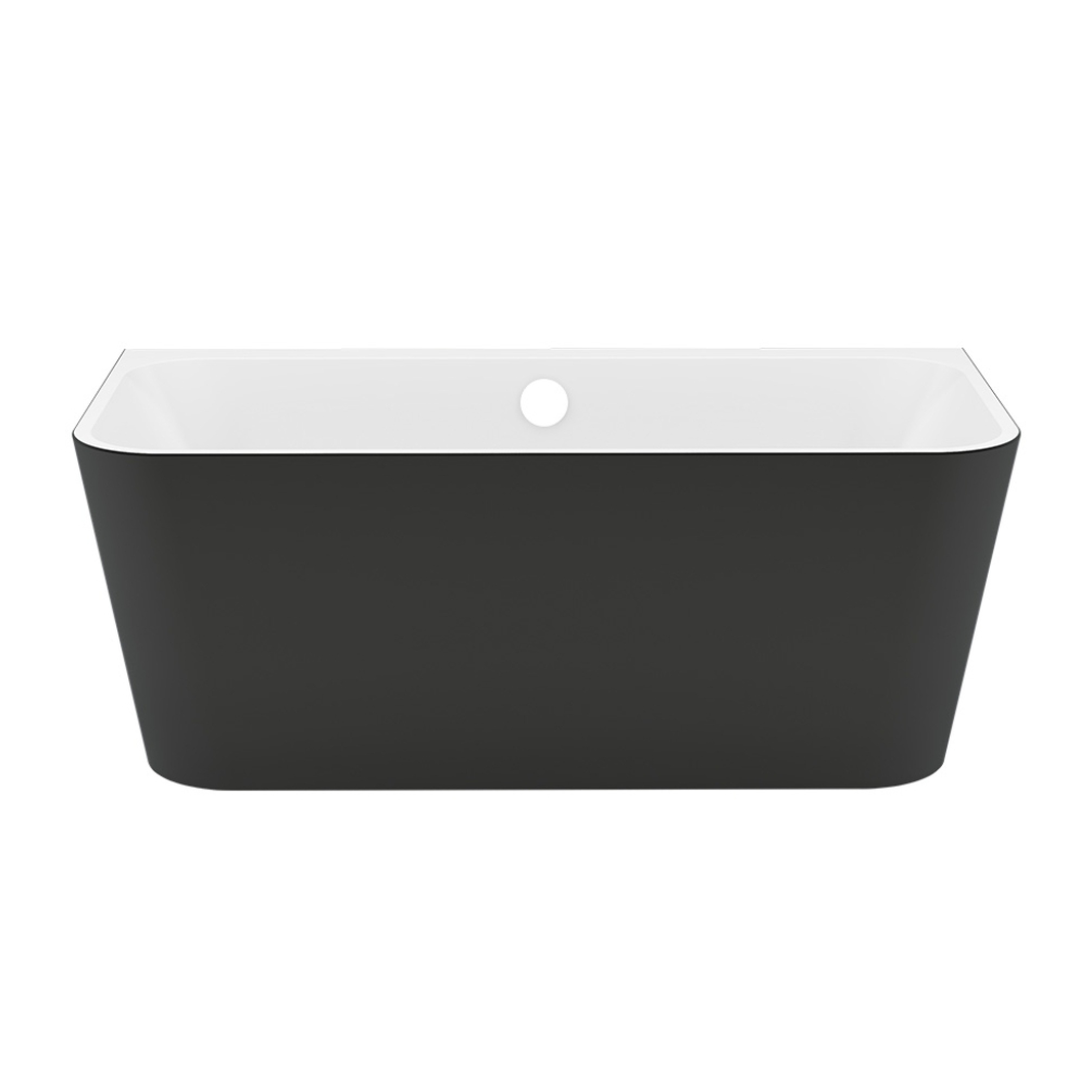 Imex Ravine Black 1500mm Back To Wall Freestanding Bath