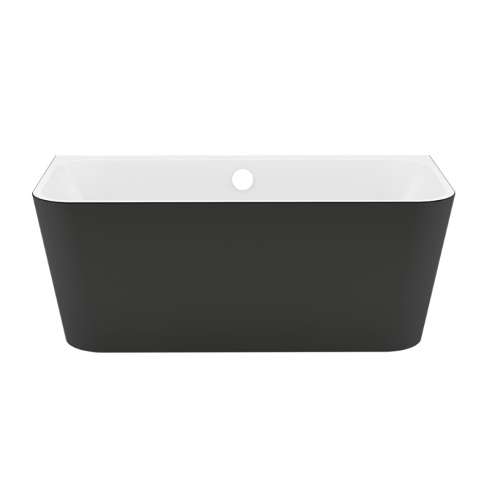 Imex Ravine Black 1500mm Back To Wall Freestanding Bath