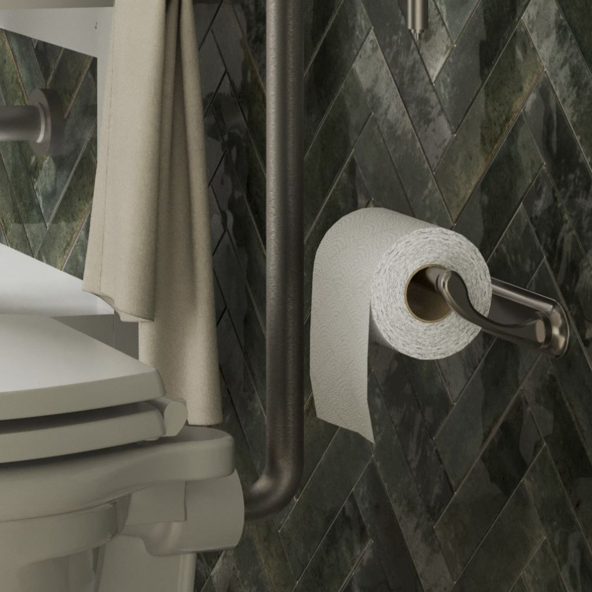 Burlington Guild Nickel Wall Hung Toilet Roll Holder | Sanctuary