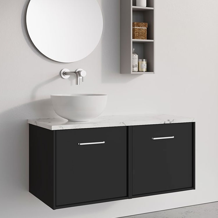 Crosswater Infinity 1000mm Matt Black Vanity Unit | Sanctuary Bathrooms