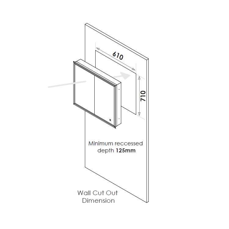 HIB Vanquish 60 LED Recessed Aluminium Cabinet | Sanctuary Bathrooms