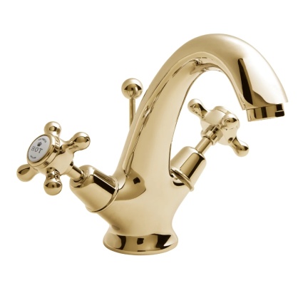 BC Sanitan Crosshead Polished Gold Mono Basin Mixer