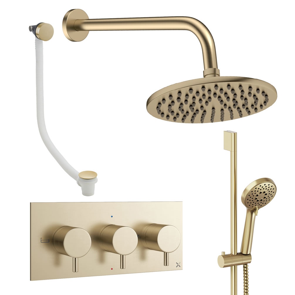 Crosswater Design Brass Slide Rail Shower Bath | Sanctuary