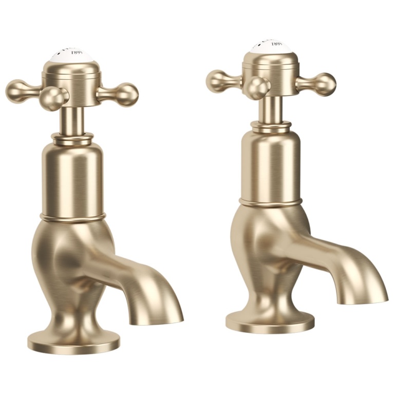 Crosswater Belgravia Brass Cloakroom Pillar Taps | Sanctuary Bathrooms