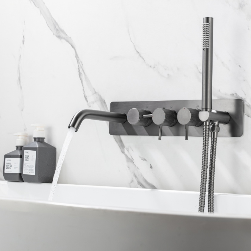 Abacus Iso Pro Anthracite Wall Mounted Bath Shower Mixer