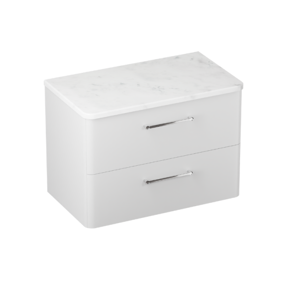 Britton Camberwell White Wall Vanity & Carrara Worktop