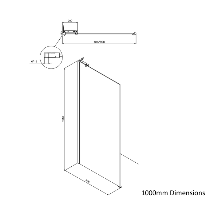 Crosswater Design 8 Matt Black Walk-In Shower Panel | Sanctuary Bathrooms