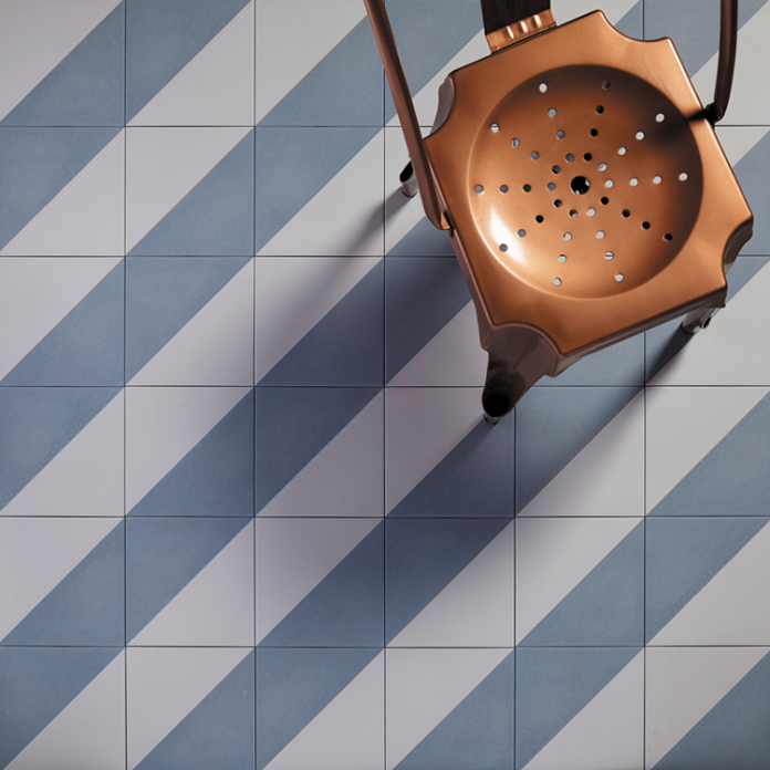 Ca' Pietra Parisian Cafe Tri Blue Tiles | Sanctuary Bathrooms