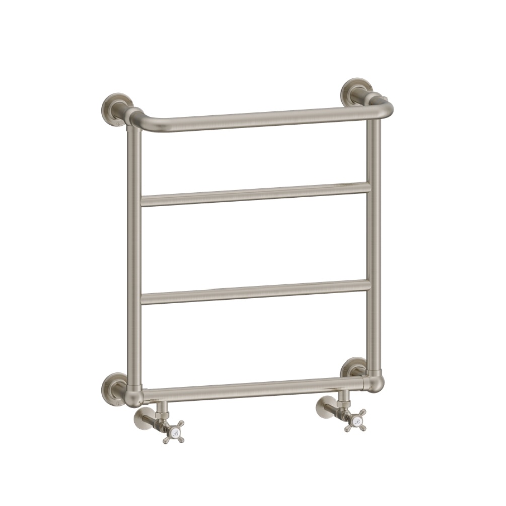 Burlington Cleaver Brushed Nickel Radiator | Sanctuary Bathrooms