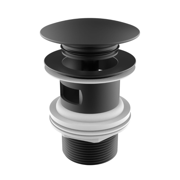 Roca Matt Black Universal Slotted Click Clack Basin Waste