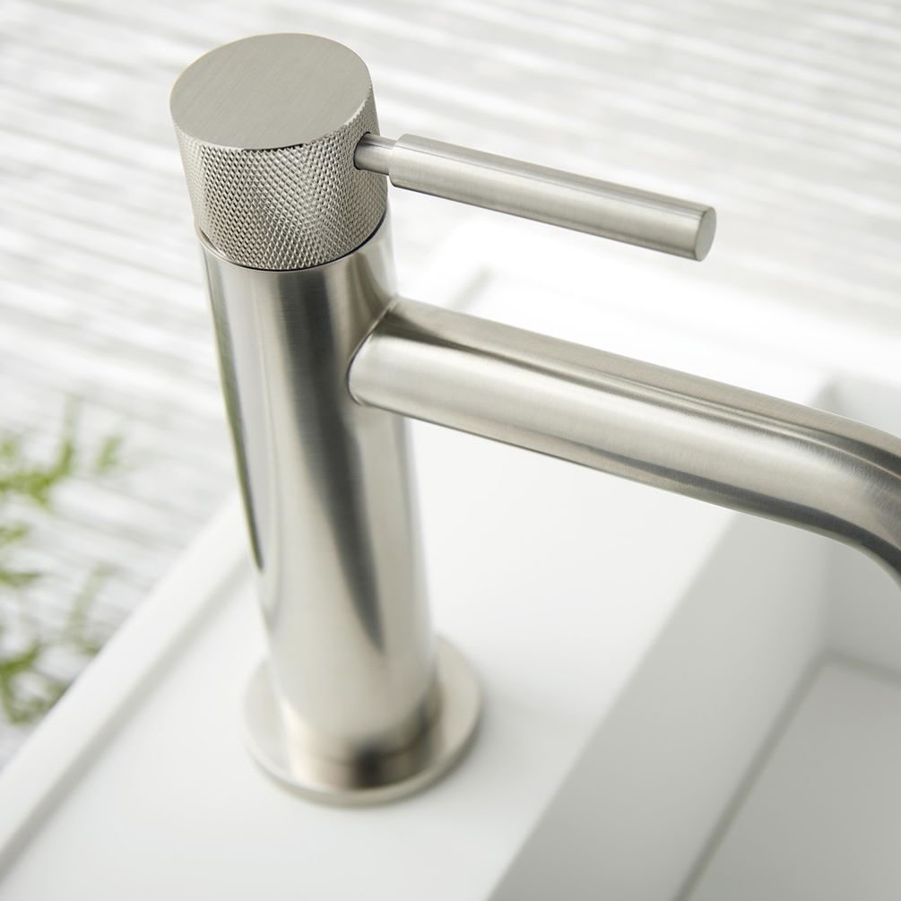 Vado Individual Knurled Nickel Basin Mono Tap | Sanctuary Bathrooms