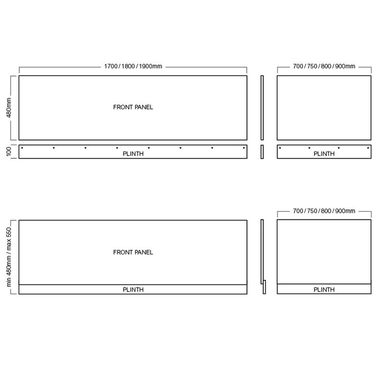 Halite White Front Bath Panel | Sanctuary Bathrooms