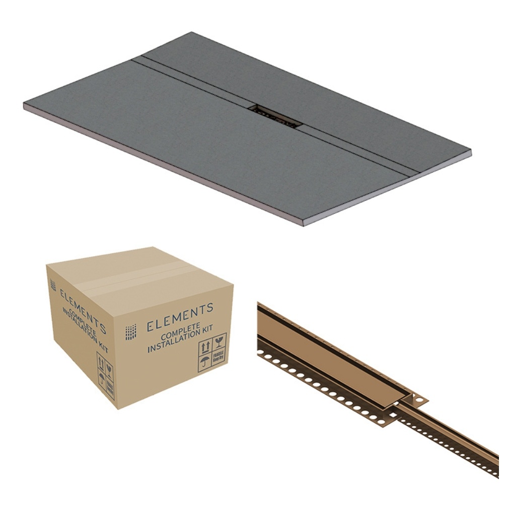 Abacus 1800 x 900mm Bronze Offset Wetroom Former