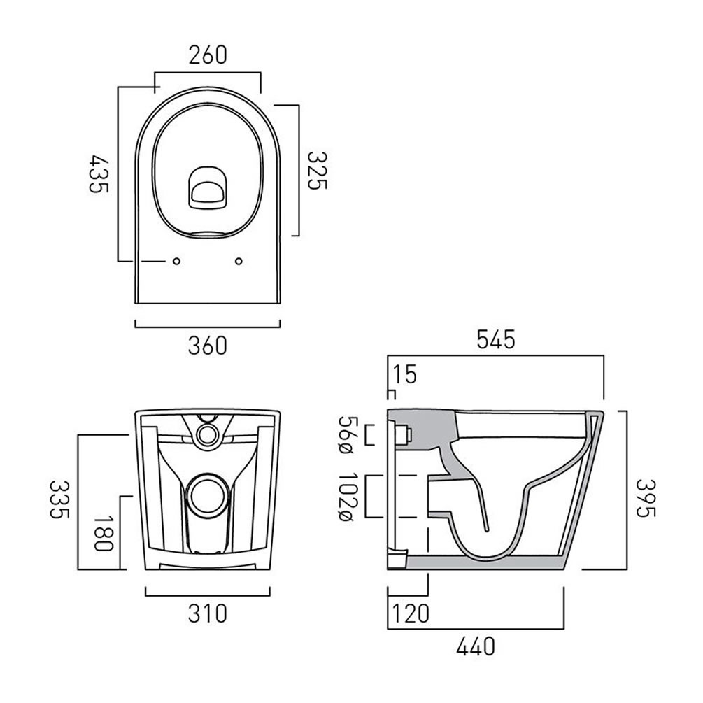 Vado Cameo Round Rimless Back To Wall Toilet With Slimline Soft Close ...