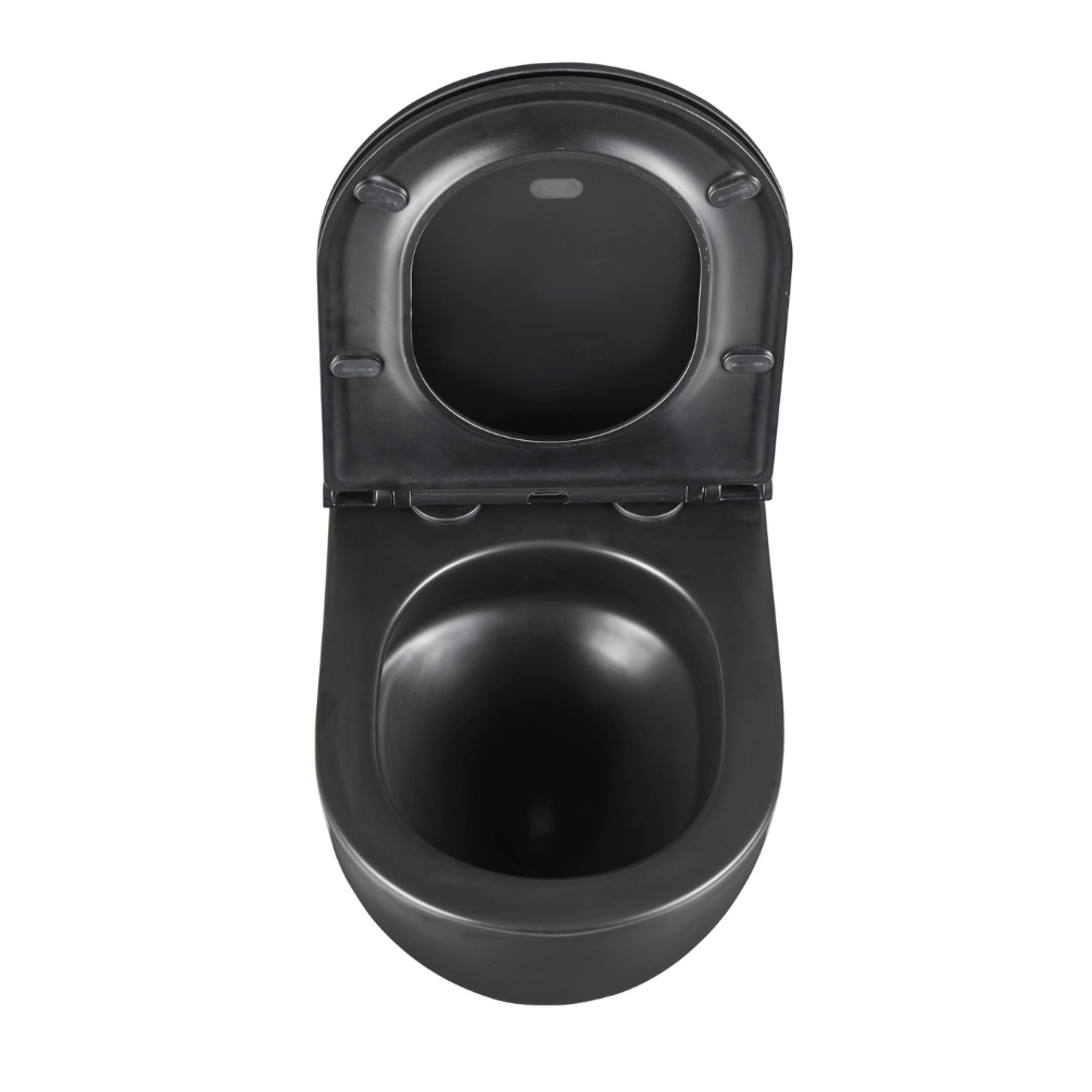 JTP Wortex Matt Black Wall Hung Rimless Toilet & Seat