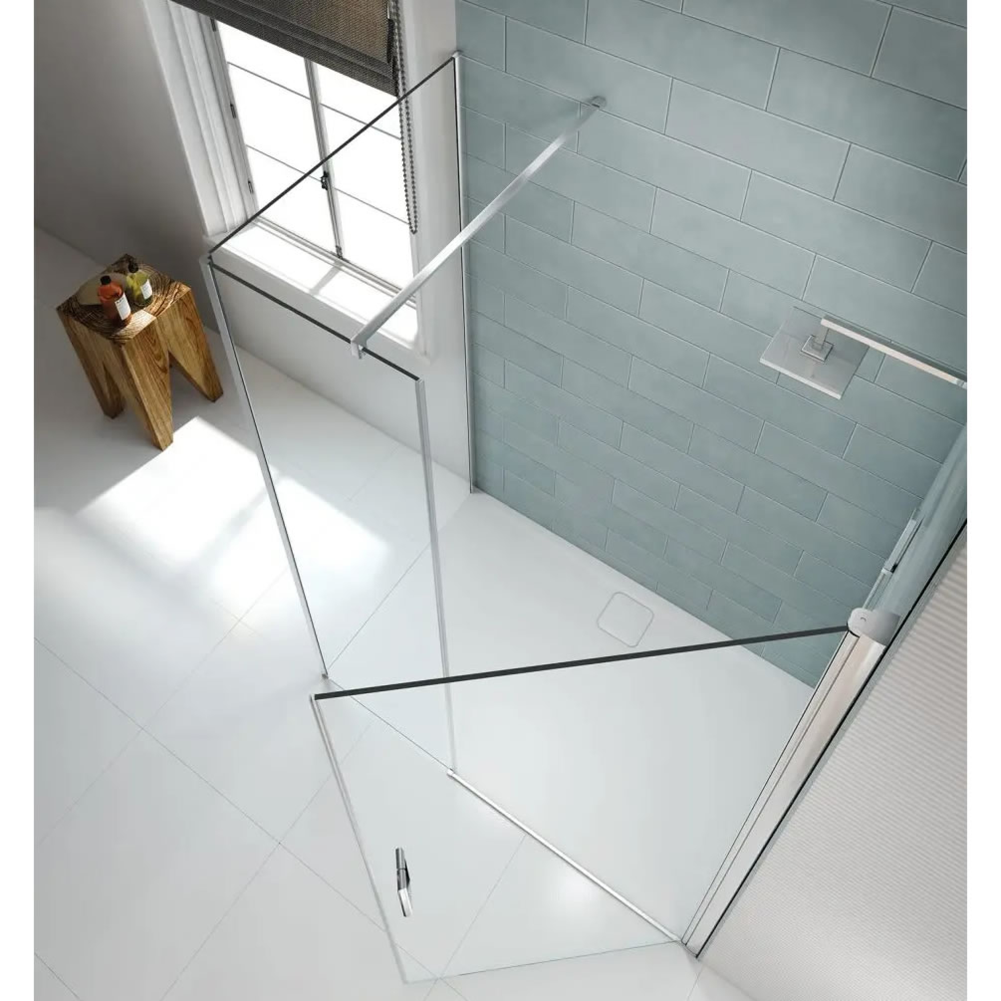 Merlyn 8 Frameless 1400 Pivot Door & Inline Panel | Sanctuary Bathrooms