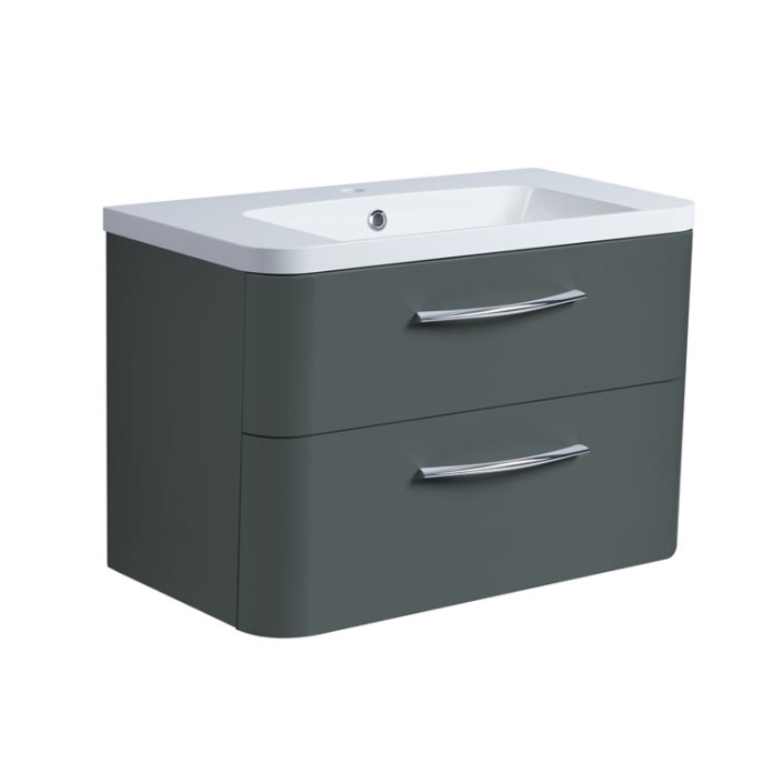Roper Rhodes System 800mm Juniper Green Wall Mounted Vanity Unit ...