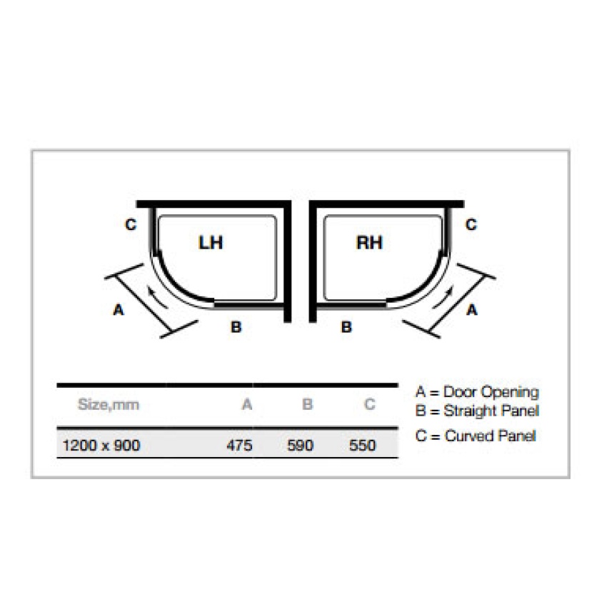 Ionic Essence Frameless 1200 Offset Shower Quad | Sanctuary