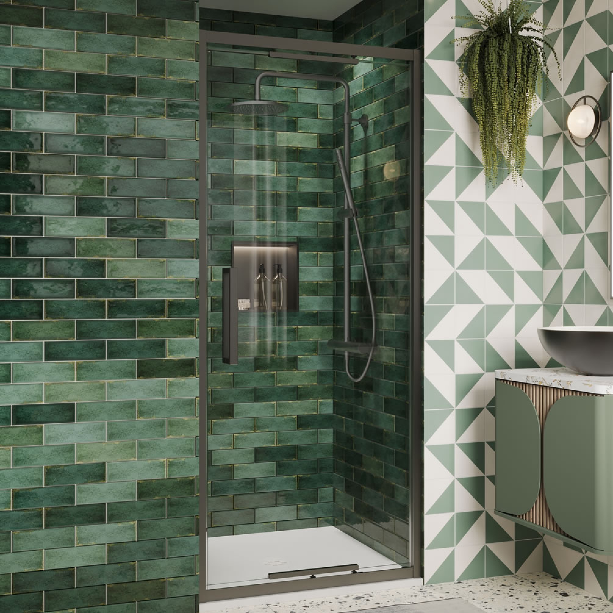 Crosswater Asura 8 Slate 1000 Infold Shower Door | Sanctuary