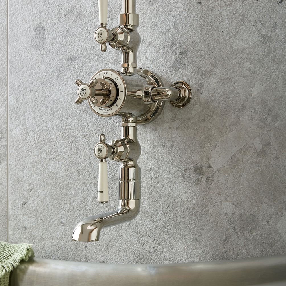 Booth & Co. Axbridge Nickel Shower Bath Column | Sanctuary Bathrooms