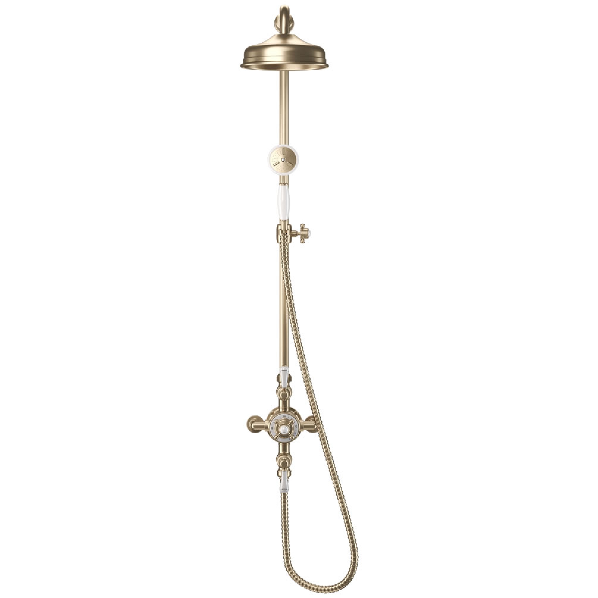 Crosswater Belgravia Brass 2-Way Shower Column | Sanctuary