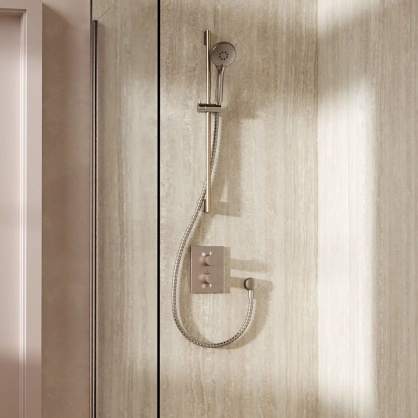 Crosswater Crossbox Nickel Slide Rail Shower Set | Sanctuary