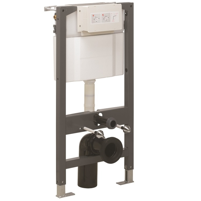 Crosswater 980mm Wall-Hung WC Frame with Flush Plate Pack