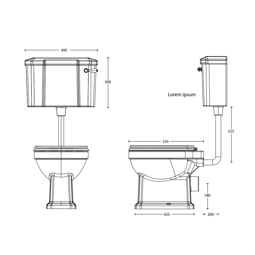 Imperial Lichfield Low Level Toilet & Cistern With Lever | Sanctuary ...