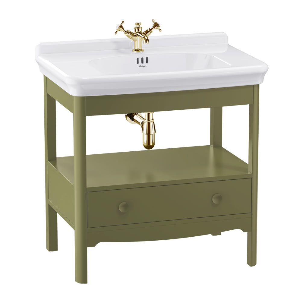 Burlington Guild 850mm Carlyle Green Wash Stand & Basin