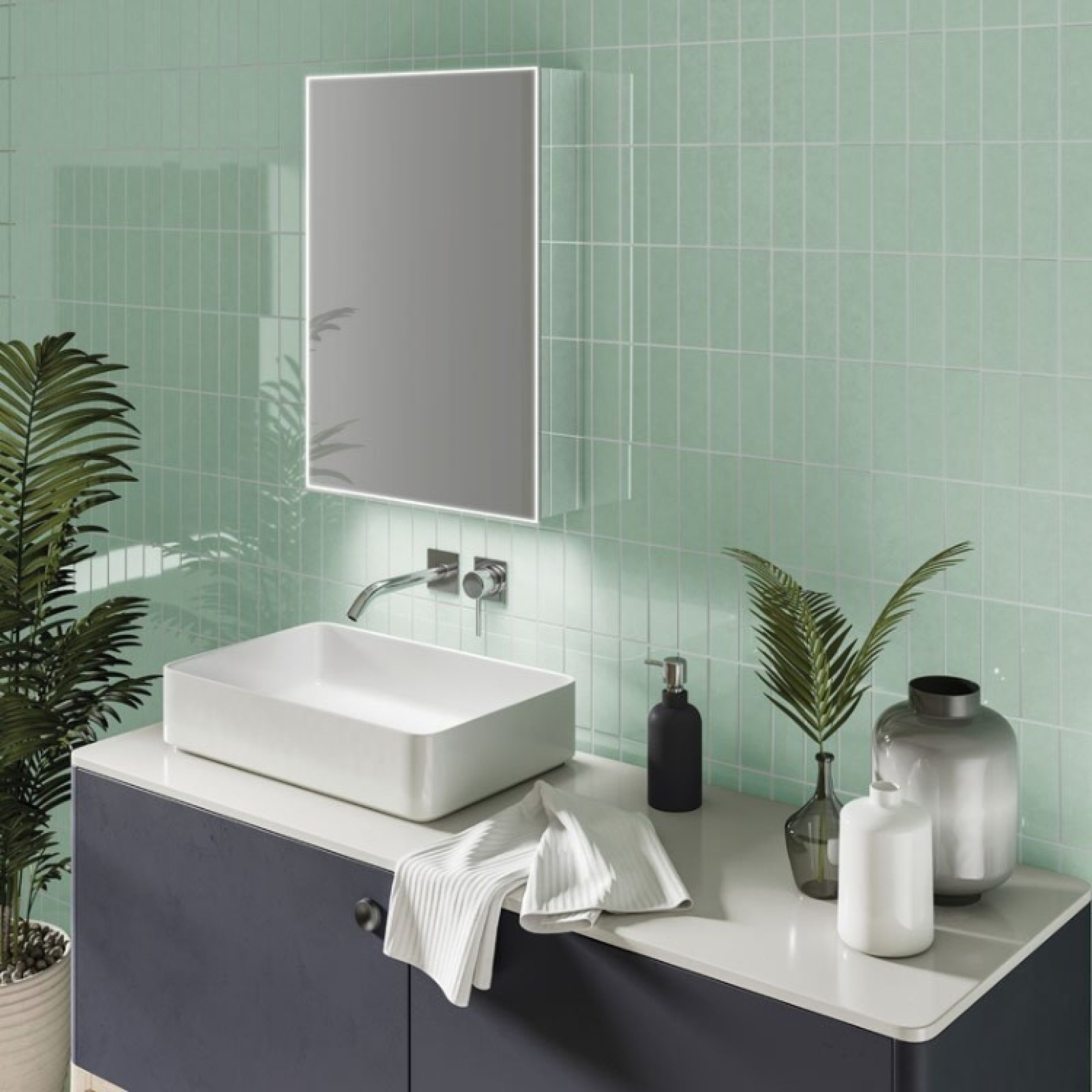 hib. Exos 500mm LED Mirror Cabinet | Sanctuary Bathrooms