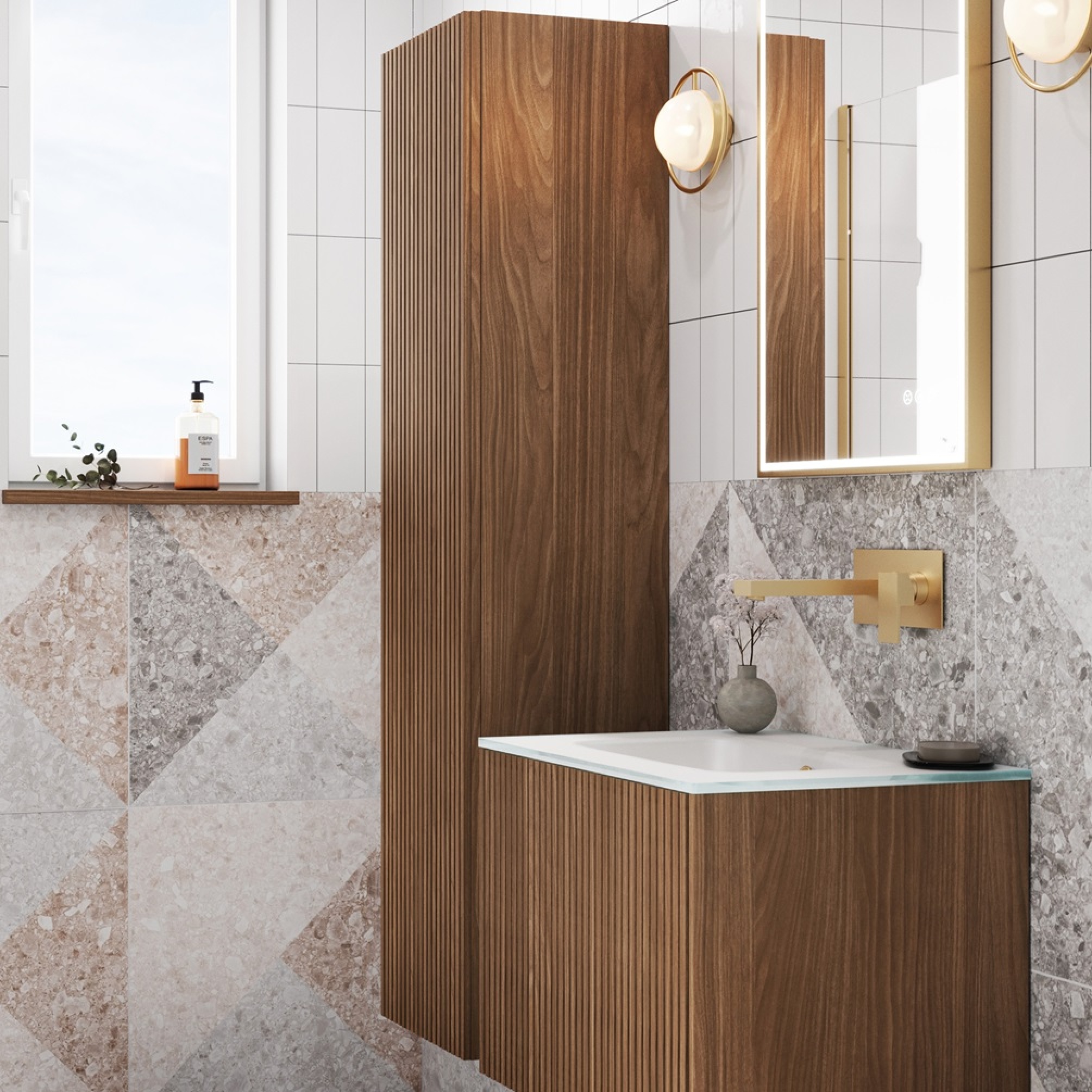 Crosswater Limit Royal Walnut Wall Hung Tower Unit | Sanctuary