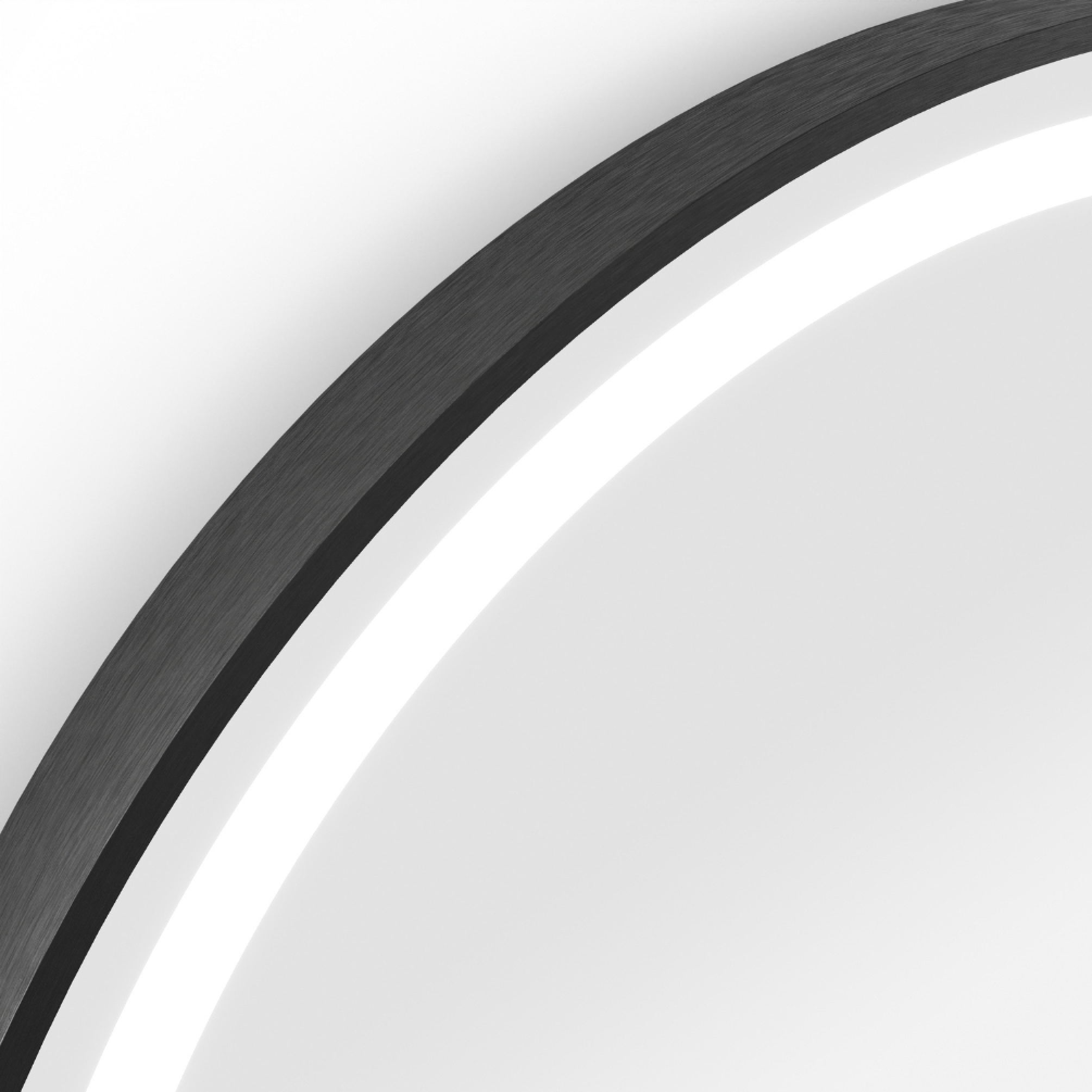 Origins Living Lomax Light 700mm Black Round Mirror