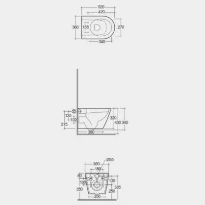 RAK Feeling Matt Black Rimless Wall Hung WC & Seat | Sanctuary Bathrooms