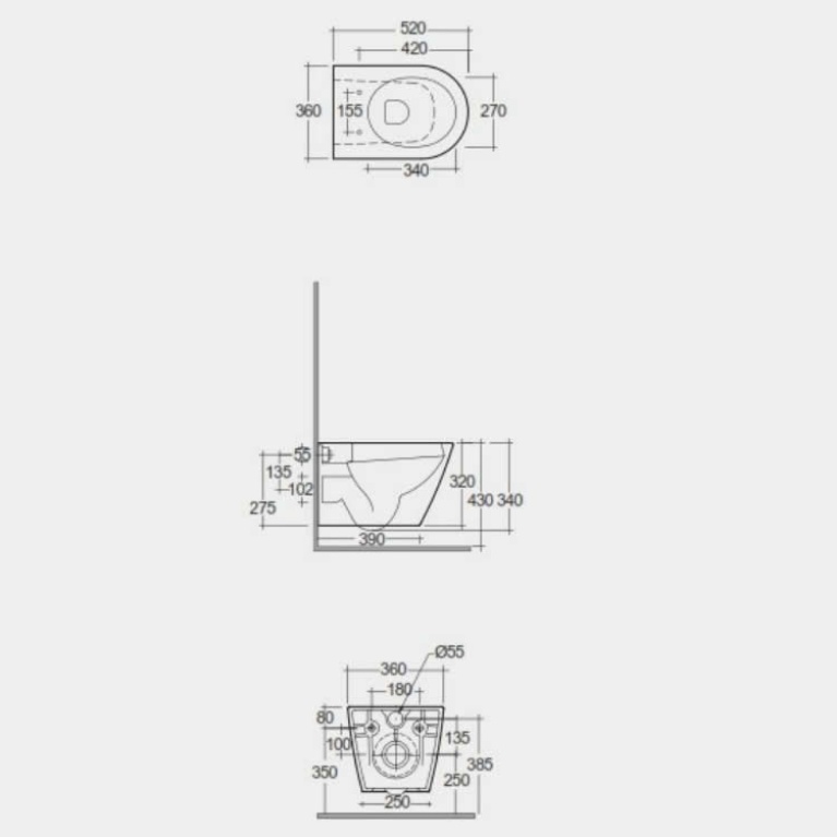 RAK Feeling Matt Black Rimless Wall Hung WC & Seat | Sanctuary Bathrooms