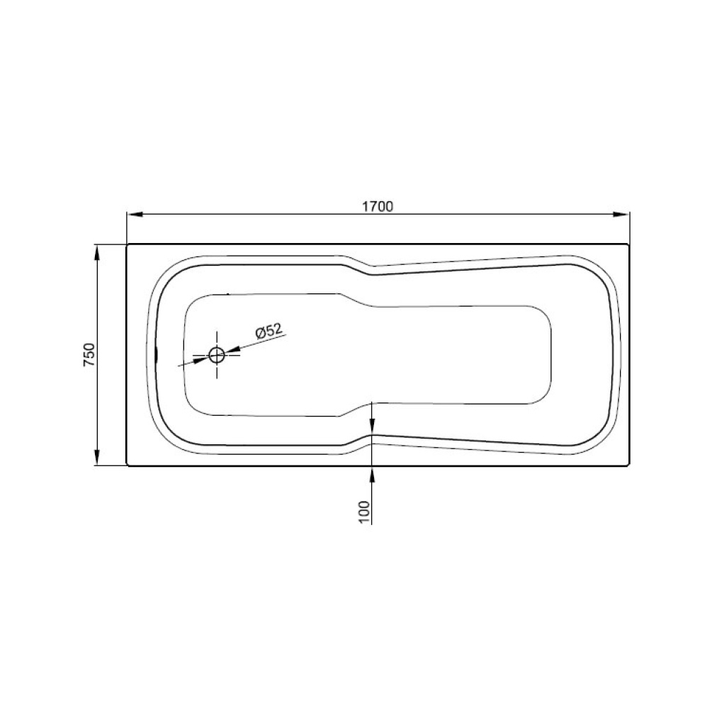 Bette Set 1700mm x 750mm Single Ended Shower Bath