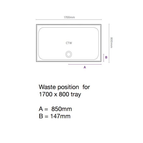 Merlyn Mstone Rectangular Shower Tray & Waste 1700 x 800mm | Sanctuary ...