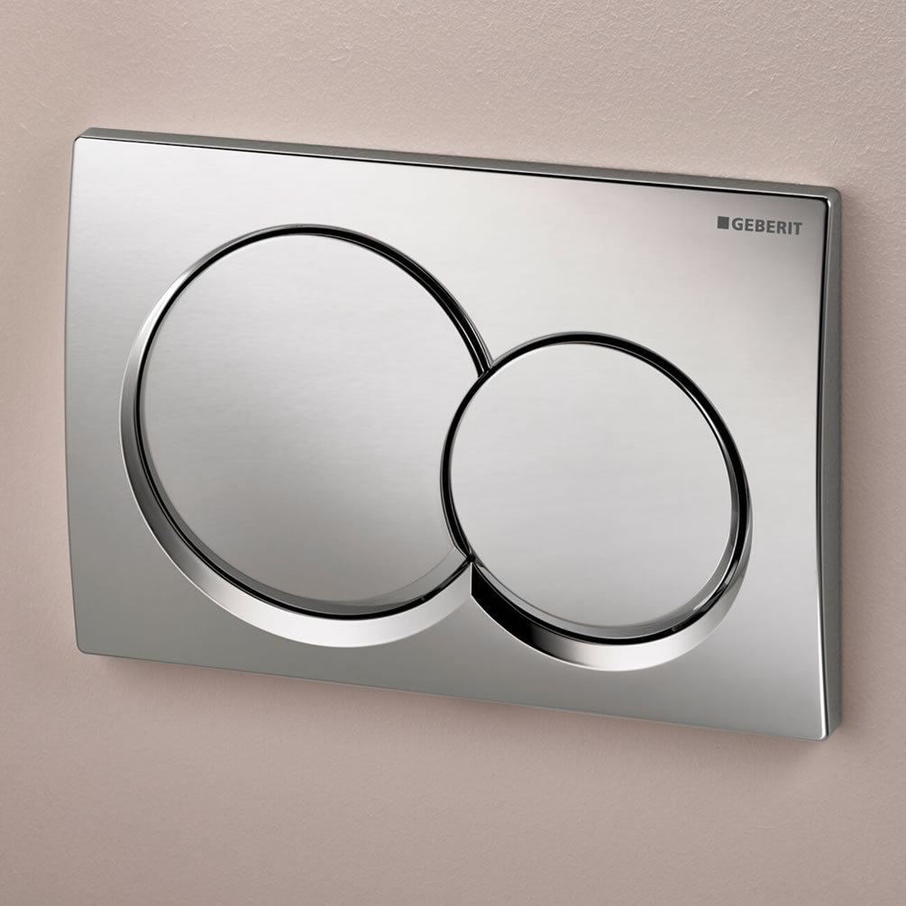 Geberit Alpha01 Round Bright Chrome Flush Plate | Sanctuary
