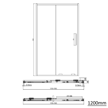 Crosswater Optix 10 Polished Steel Sliding Shower Door | Sanctuary Bathrooms
