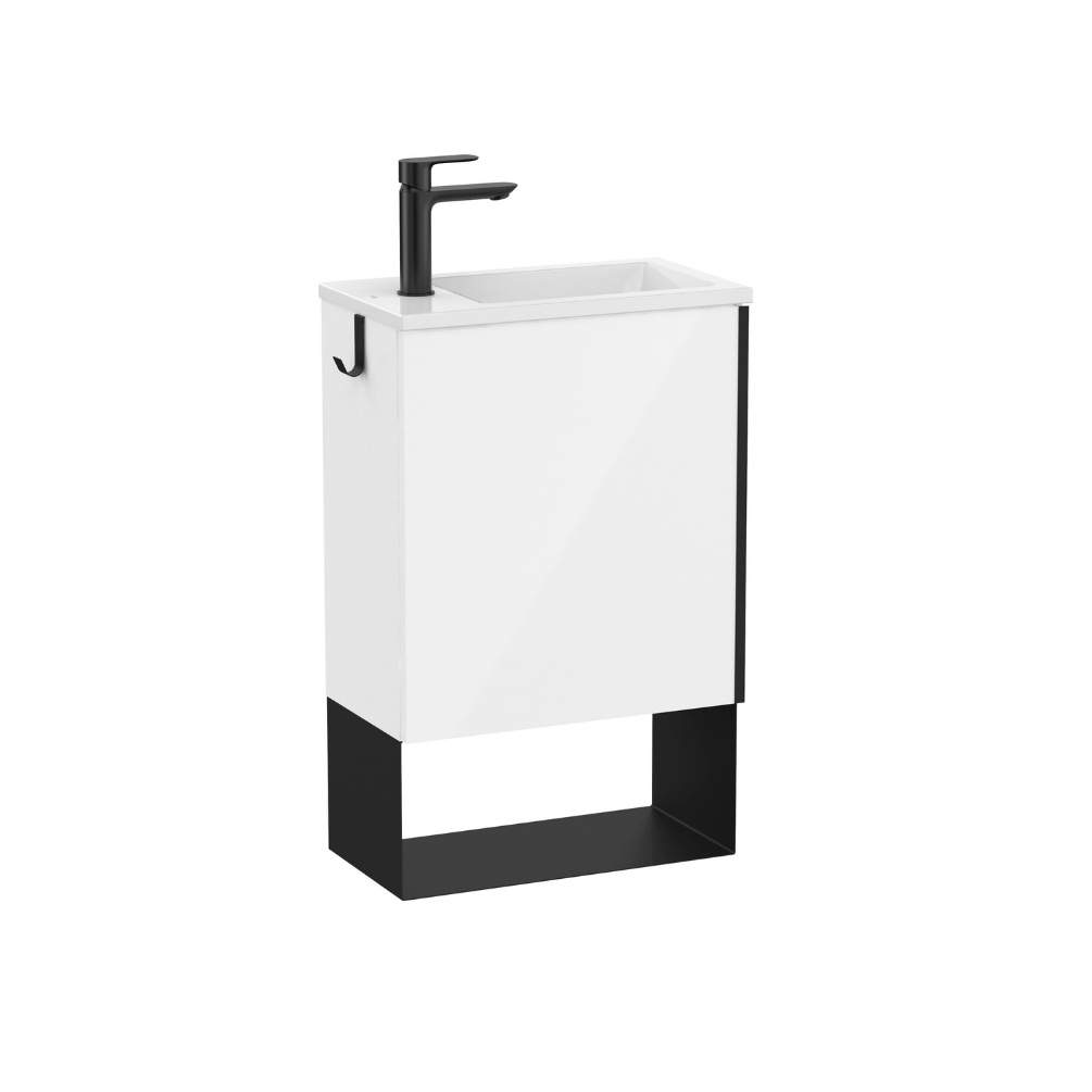 Roca Mini Pro Gloss White Vanity Unit & Basin | Sanctuary