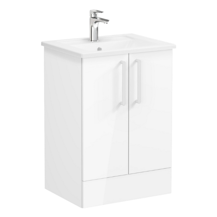 VitrA Root Flat White 600 Floor Basin Unit | Sanctuary Bathroom