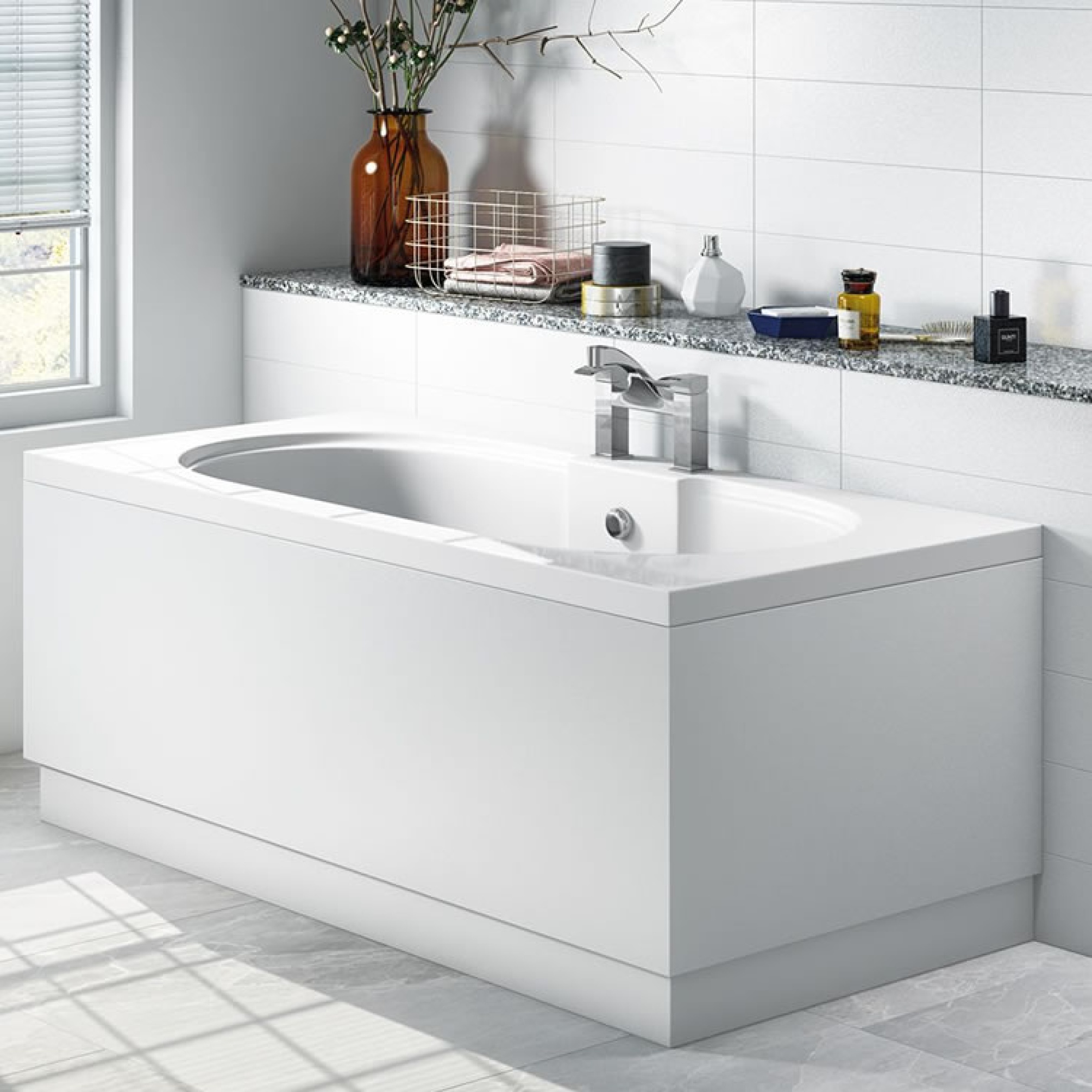 Halite White End Bath Panels | Sanctuary Bathrooms