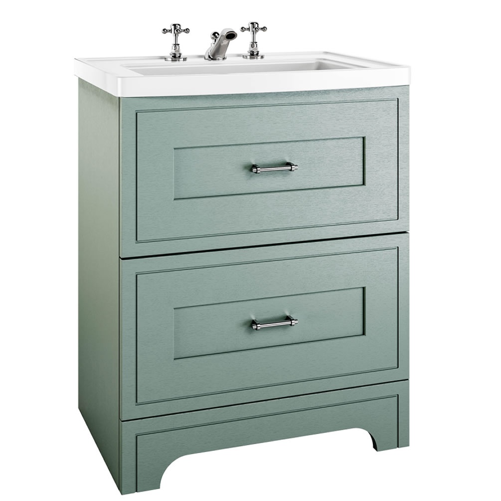 Imperial Fradley Sea Mist 685mm Freestanding 2 Drawer Vanity Unit ...
