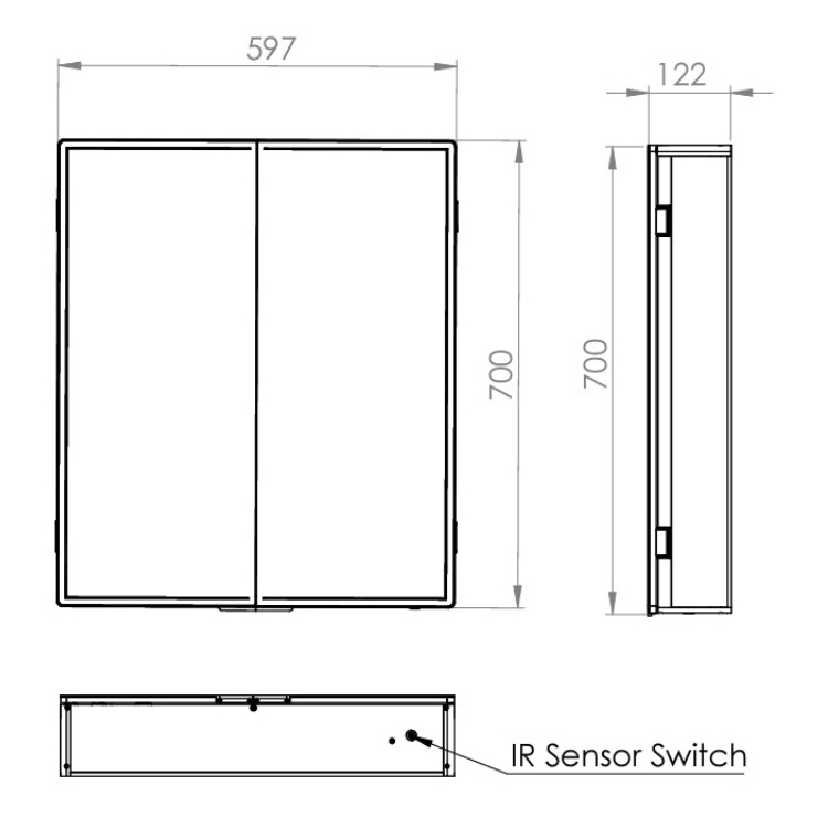 HIB Isoe 600mm Charging LED Mirror Cabinet | Sanctuary Bathrooms