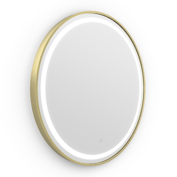 Origins Living Lomax Light 700mm Brushed Brass Round Mirror