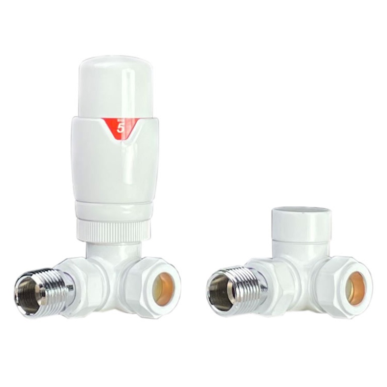 Radox White Thermostatic Corner Valves | Sanctuary Bathrooms